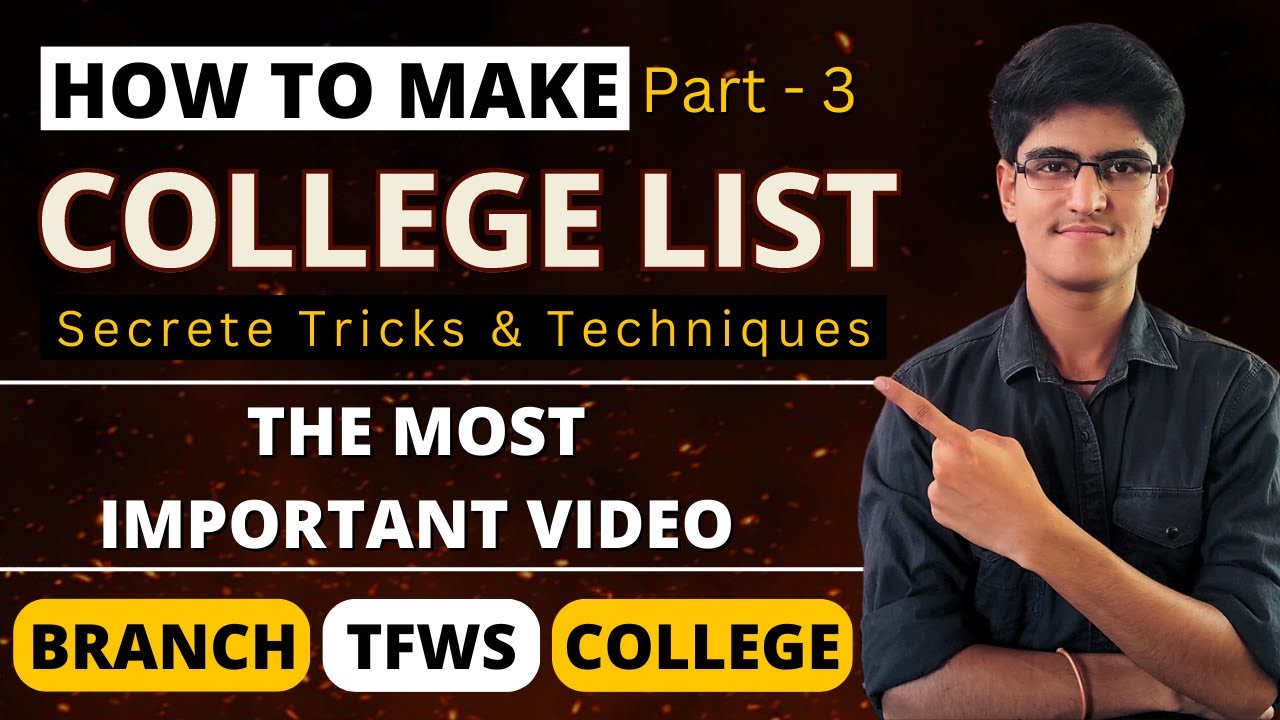 Option Form Filling Part - 3 | How To Make College Preference List ...