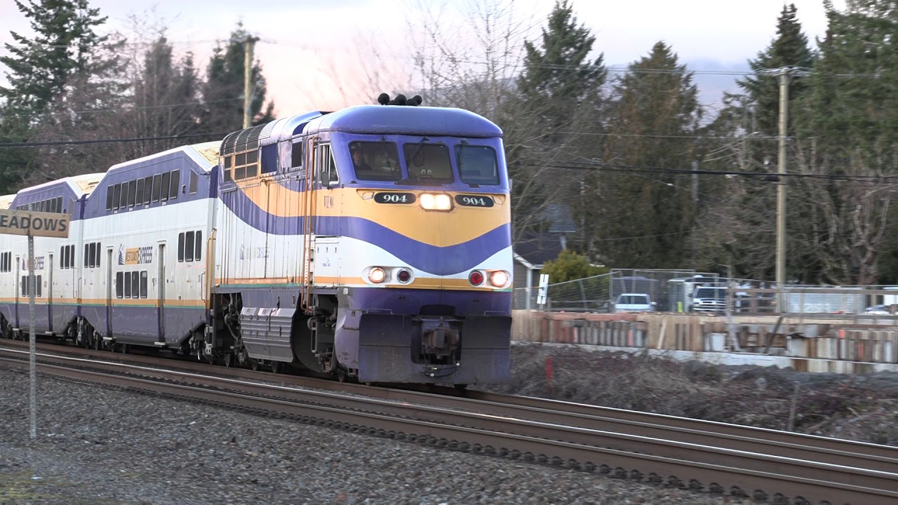SP Trains #1354 WCE Train #10 at Mile 105 CP Cascade Sub 2020-01-28 ...