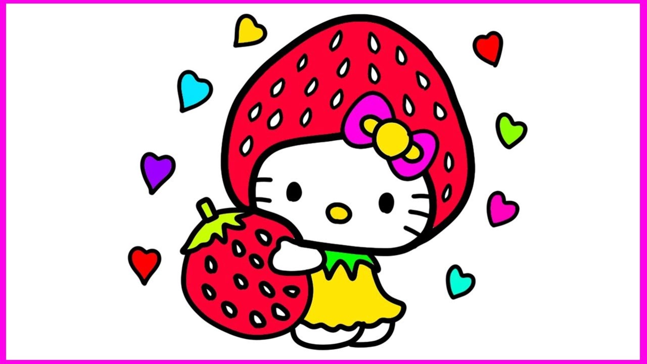 How to draw straberry Hello Kitty easy and step by step | HELLO KITTY ...