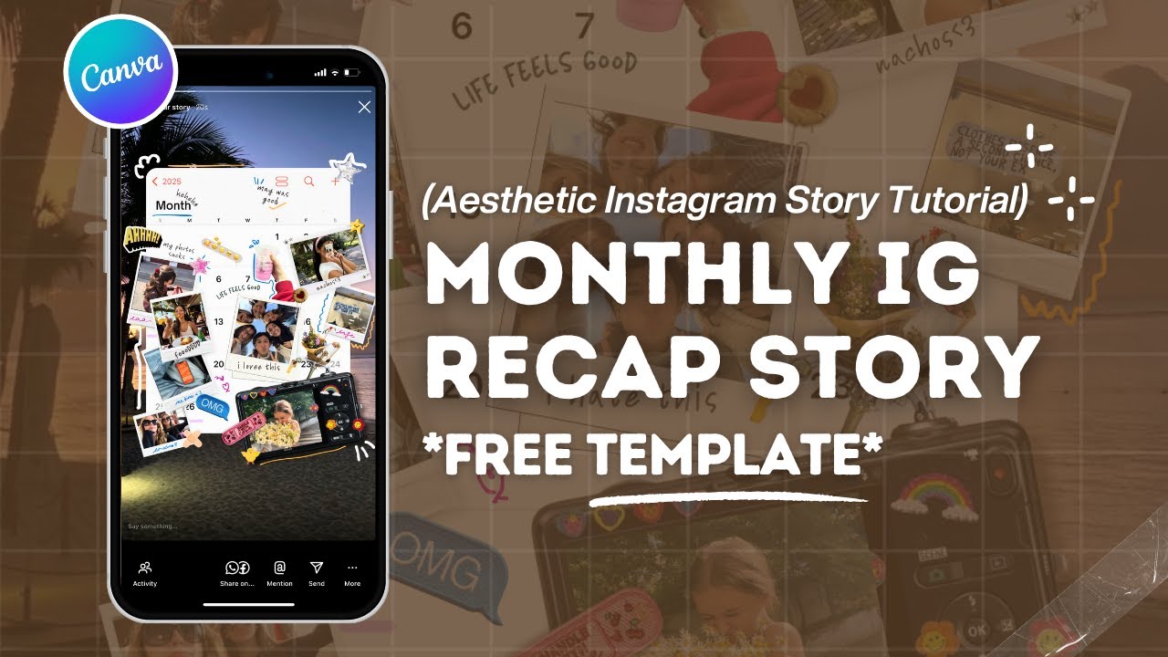 Monthly Recap Instagram Story Tutorial | Free Canva Template 🌸 - YouTube