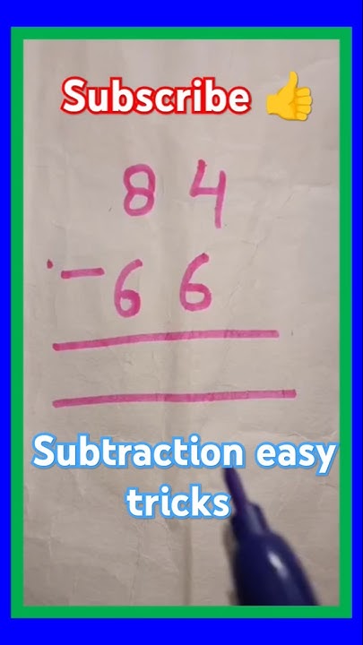 #math #subtractiontricks easy tricks for kids... super fast subtraction 💯😱😱🧠 - YouTube