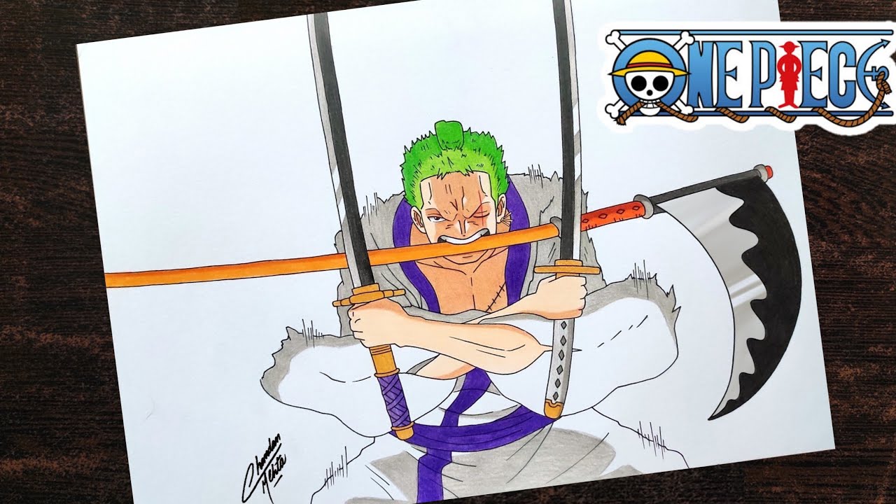 How to Draw"Roronoa Zoro"step by step(Tutorial)for beginners||One Piece ...