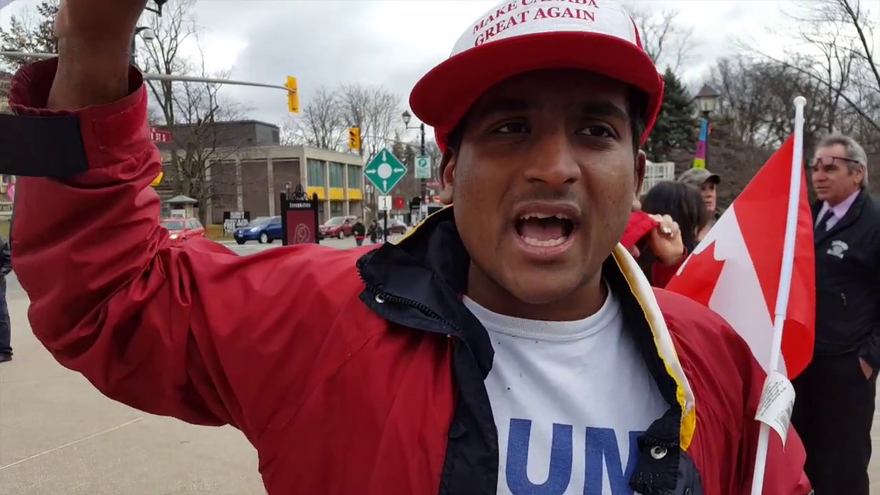 Canadian Trump Supporter at Protest - YouTube