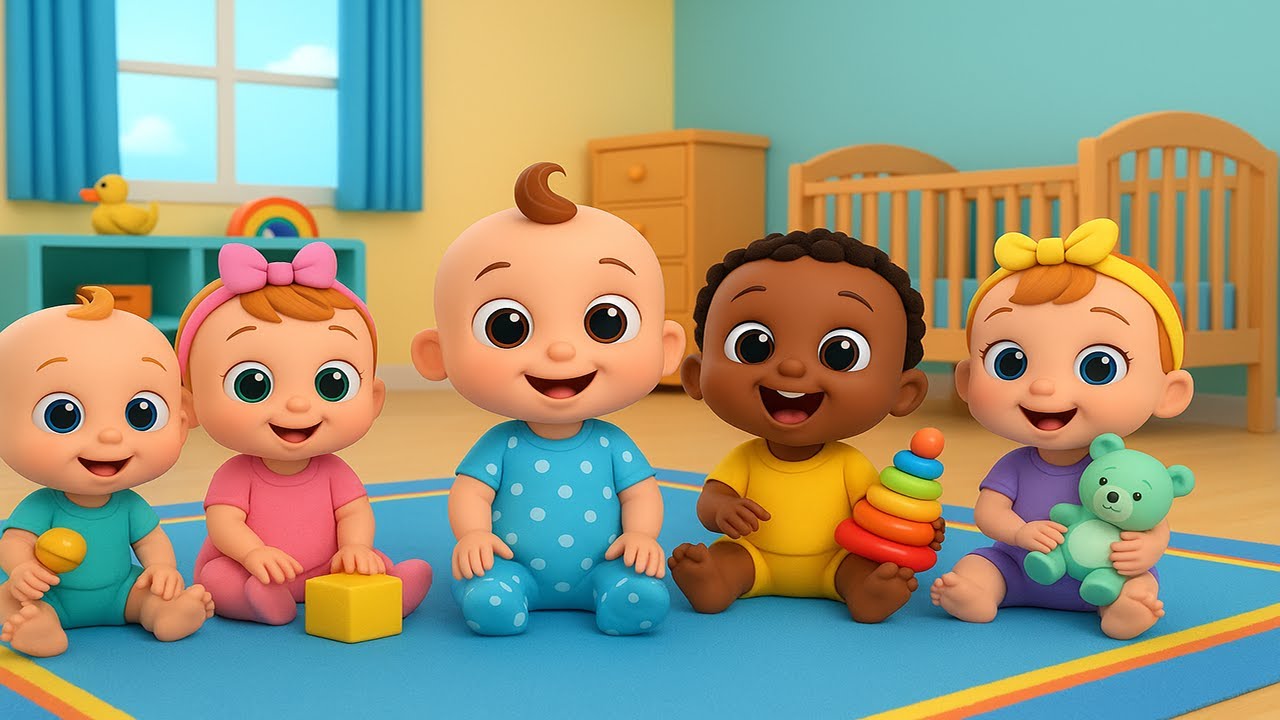 Five Little Babies | Junior Squad Videos | Kindergarten Nursery Rhymes ...