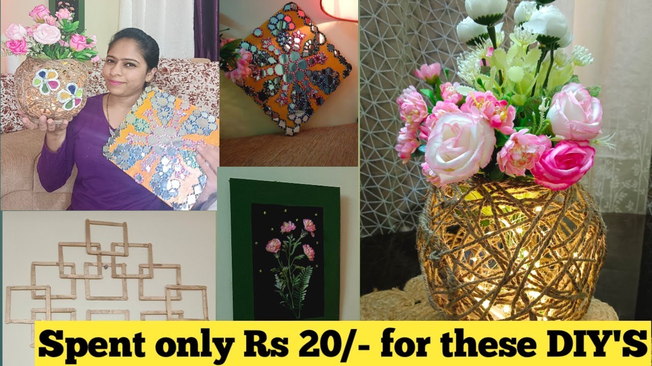 4 Beautiful DIY out of waste item👍Spent rs 20/-Decorated My Living Room ...