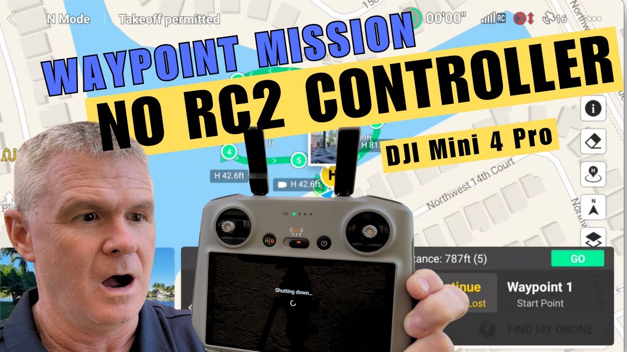 DJI Mini 4 Pro Waypoints with No Controller - YouTube