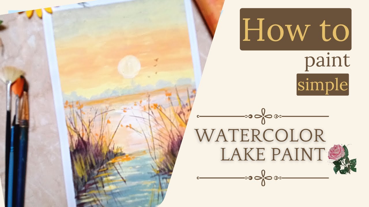 Easy Sunset Lake Paint //Watercolor//step by step @Maliika-Art1979 ...