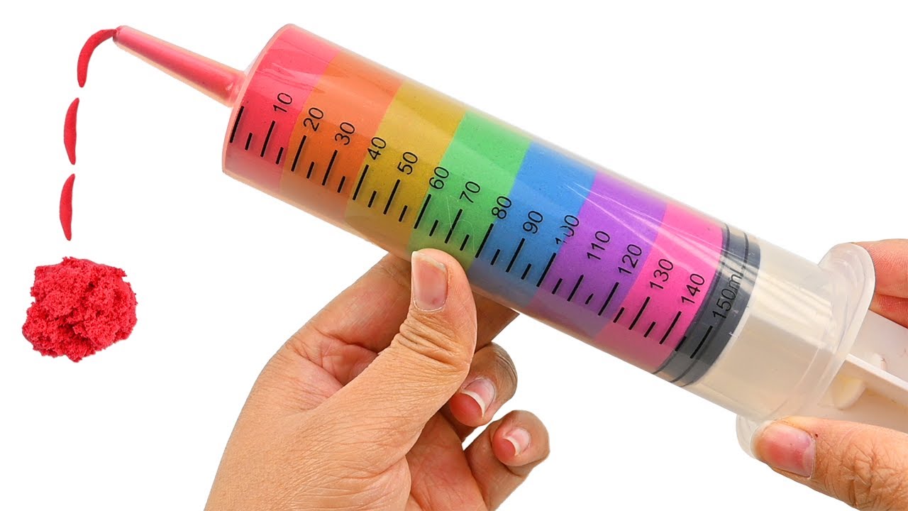 Satisfying Video | How To Make Rainbow Needle with Kinetic Sand Cutting ...