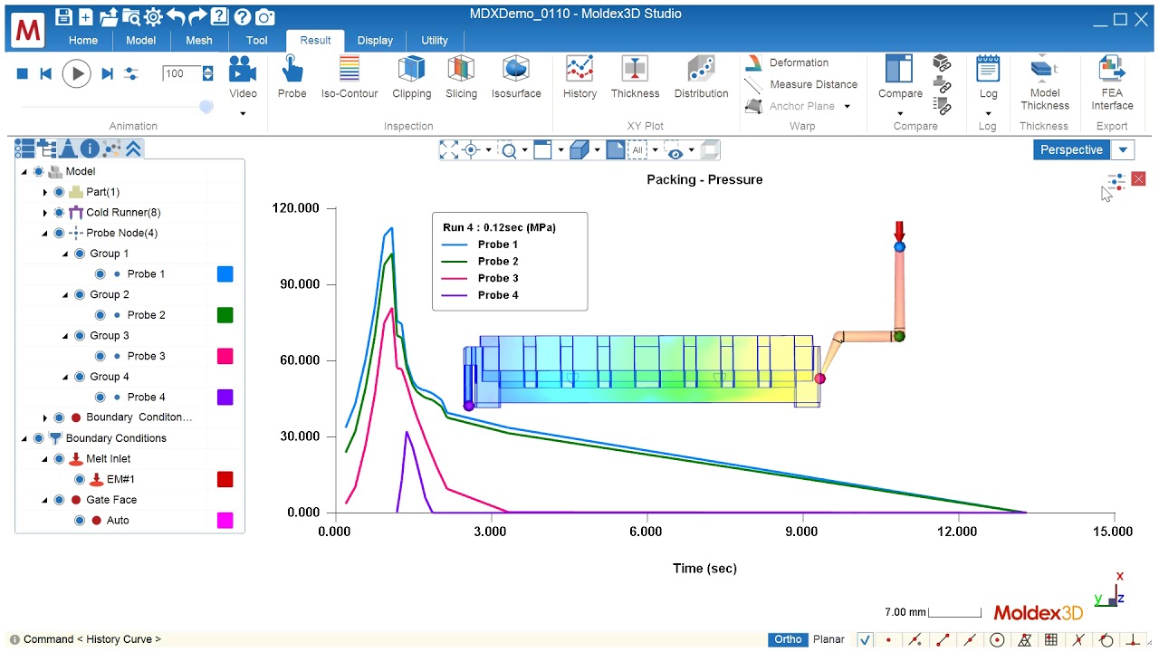 Moldex3D R17 Studio｜How to Plot History Curves with a Group of Probes ...