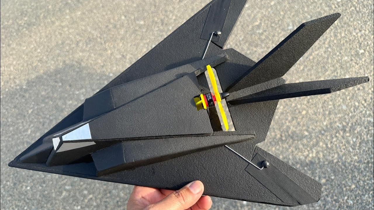 Scratch Built F117 Nano, Maiden Flight, No Gyro - YouTube