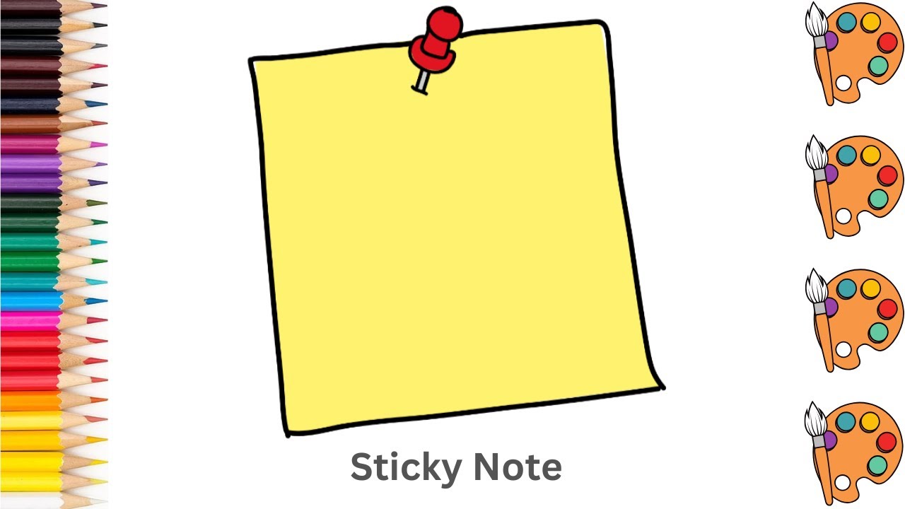 Sticky Note - Sketch Art and Paint | Step by step tutorial | Pencil to ...