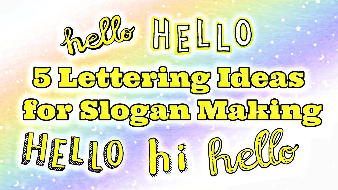 5 Lettering Ideas for Slogan Making - YouTube
