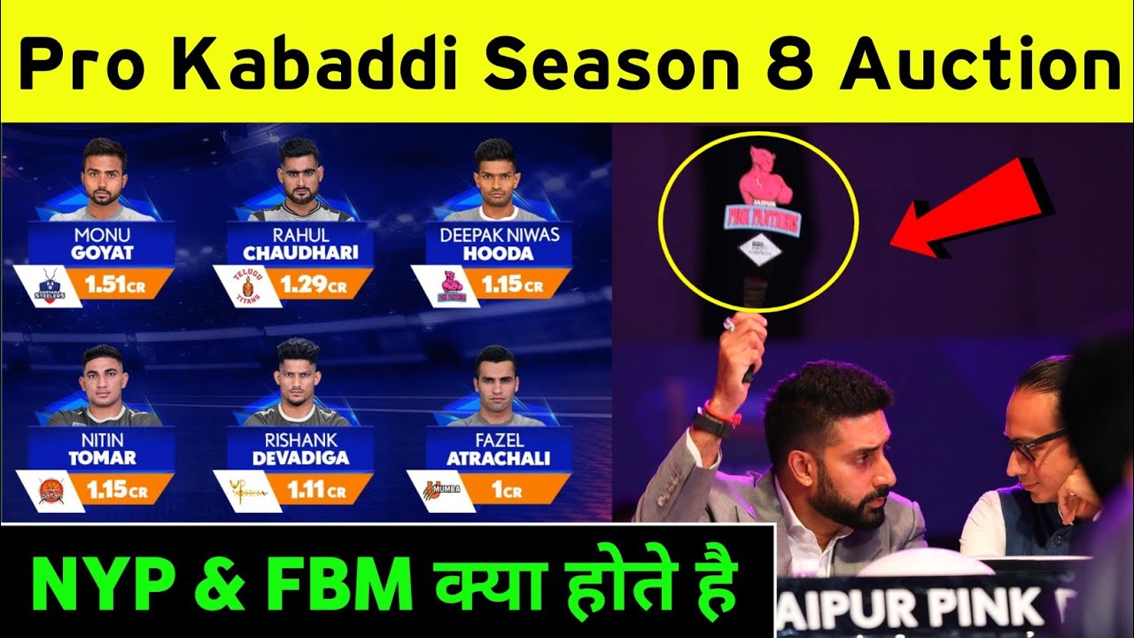 Pro Kabaddi Season 8 Auction | What is NYP Players & FBM Card - Full ...