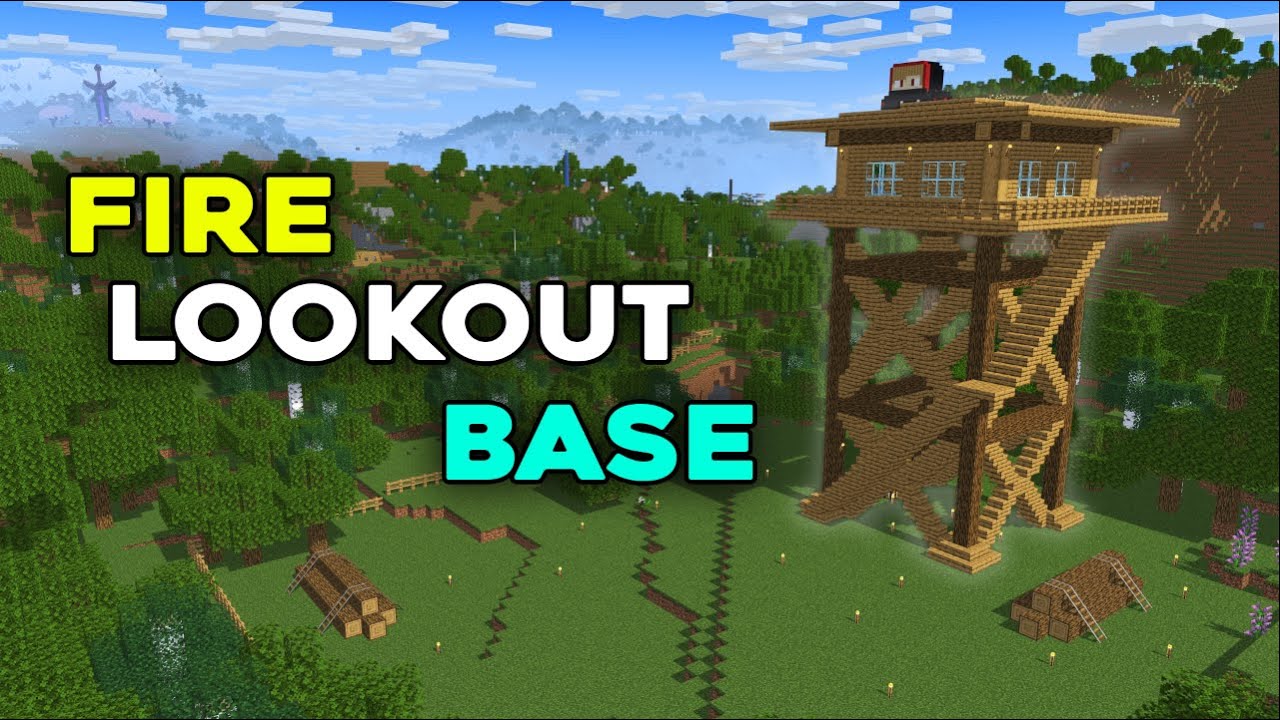 I Built a Fire Lookout Tower for My Villagers in Minecraft 🔥 #minecraft ...
