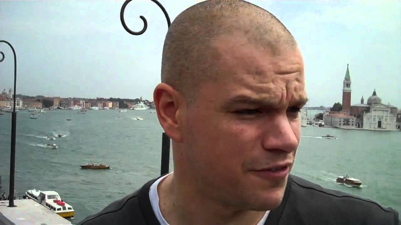 Matt Damon clean shaven in Venice Italy as he promotes his new Film ...