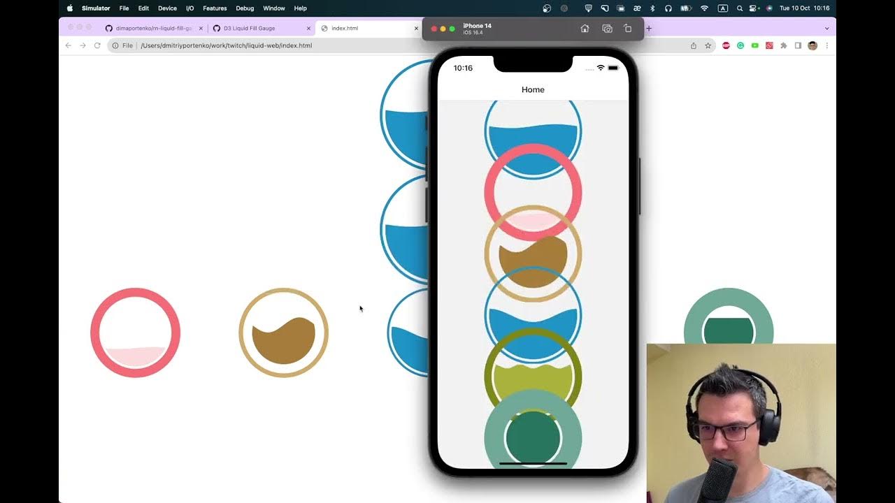 React Native Skia D3 Liquid Gauge Progress Indicator Part 3 - YouTube
