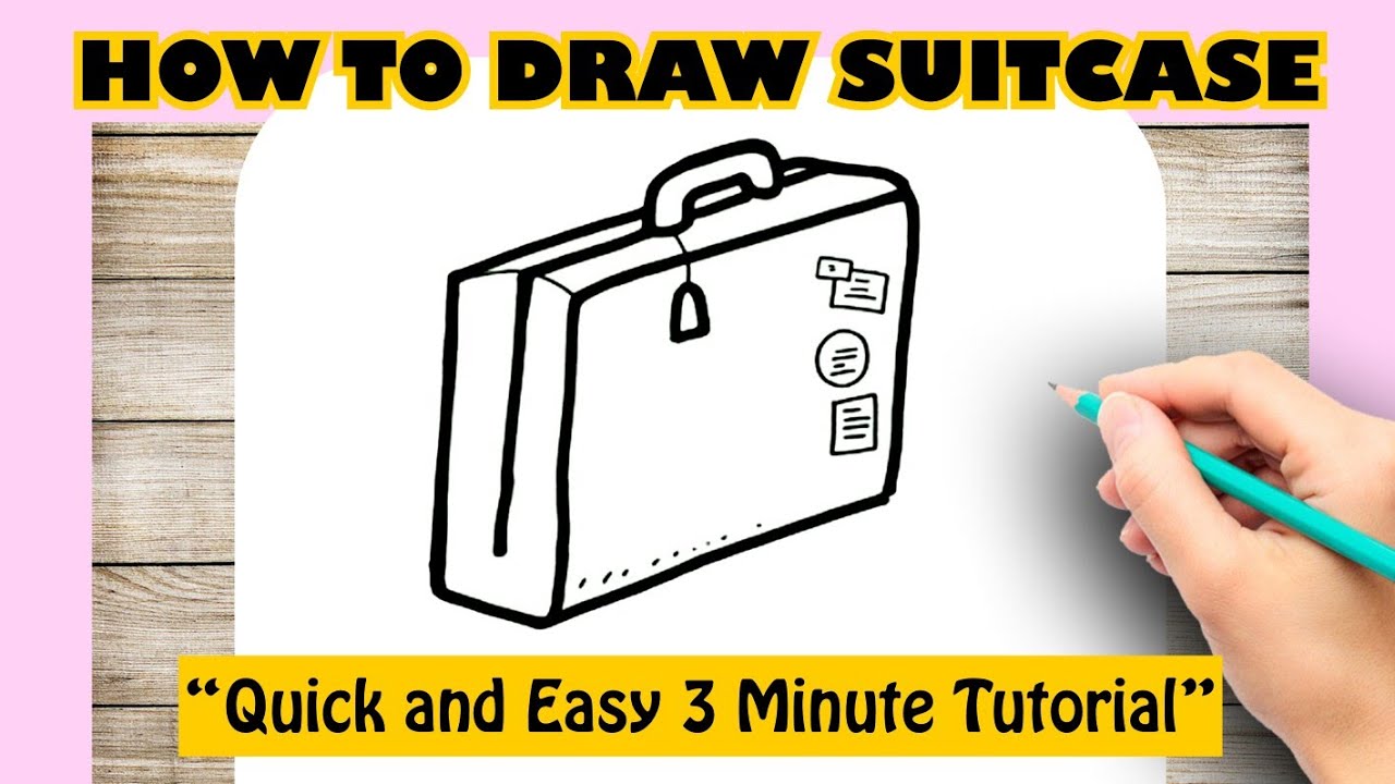 How to draw SUITCASE WITH EASY - YouTube