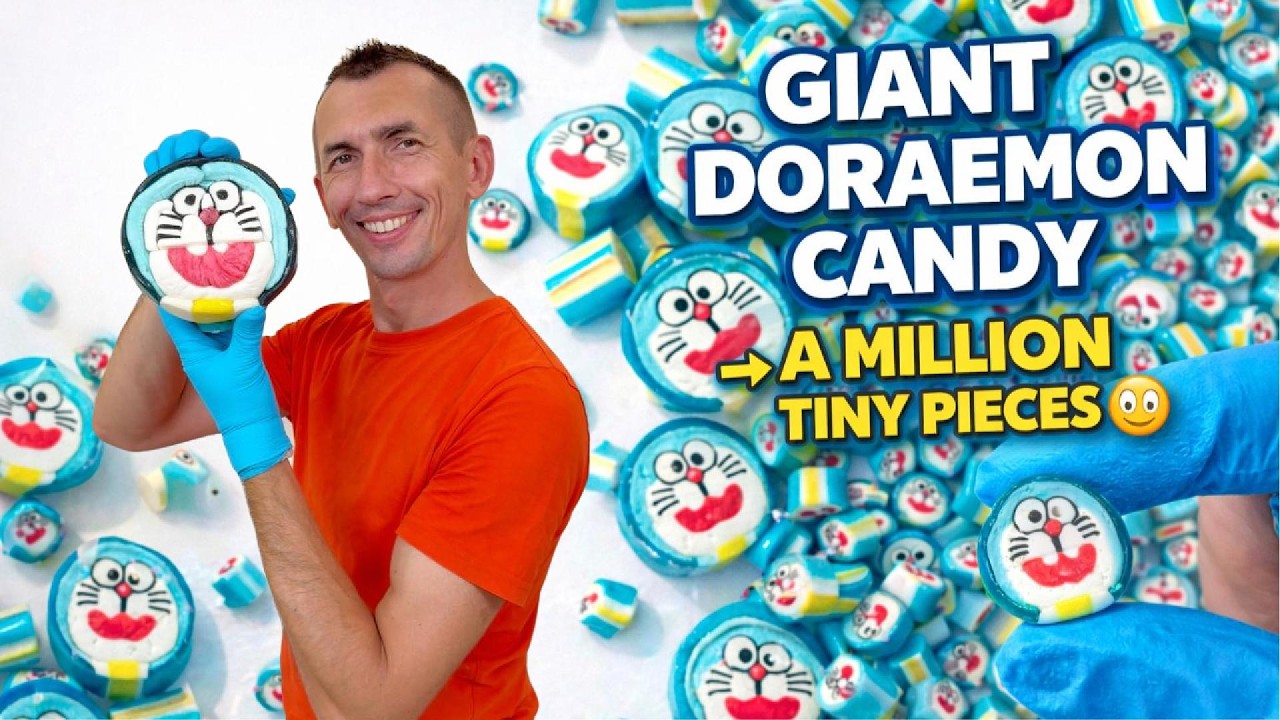 I Turned a Giant Doraemon Candy Into 1,000 Mini Candies! - YouTube