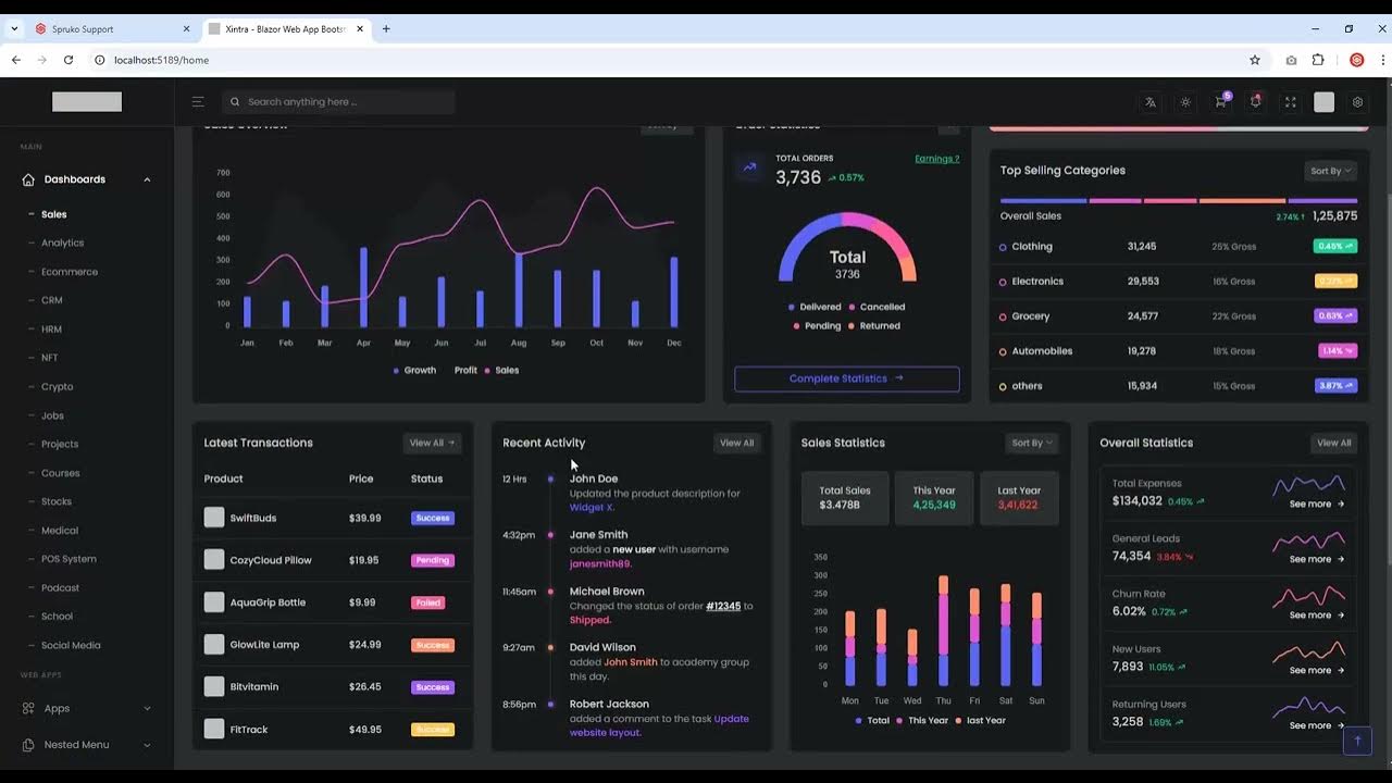 Xintra - Blazor WebApp Bootstrap Admin Dashboard Template - YouTube