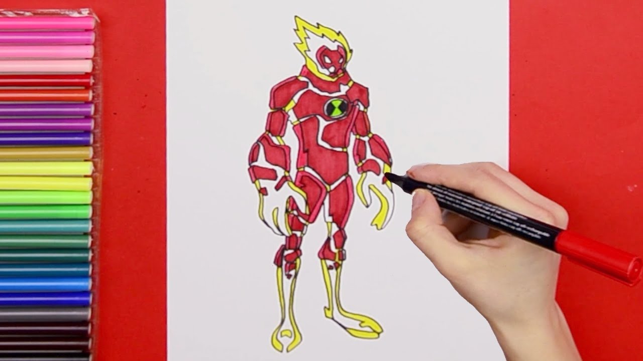 How to draw Heatblast (Ben 10 Series) - YouTube