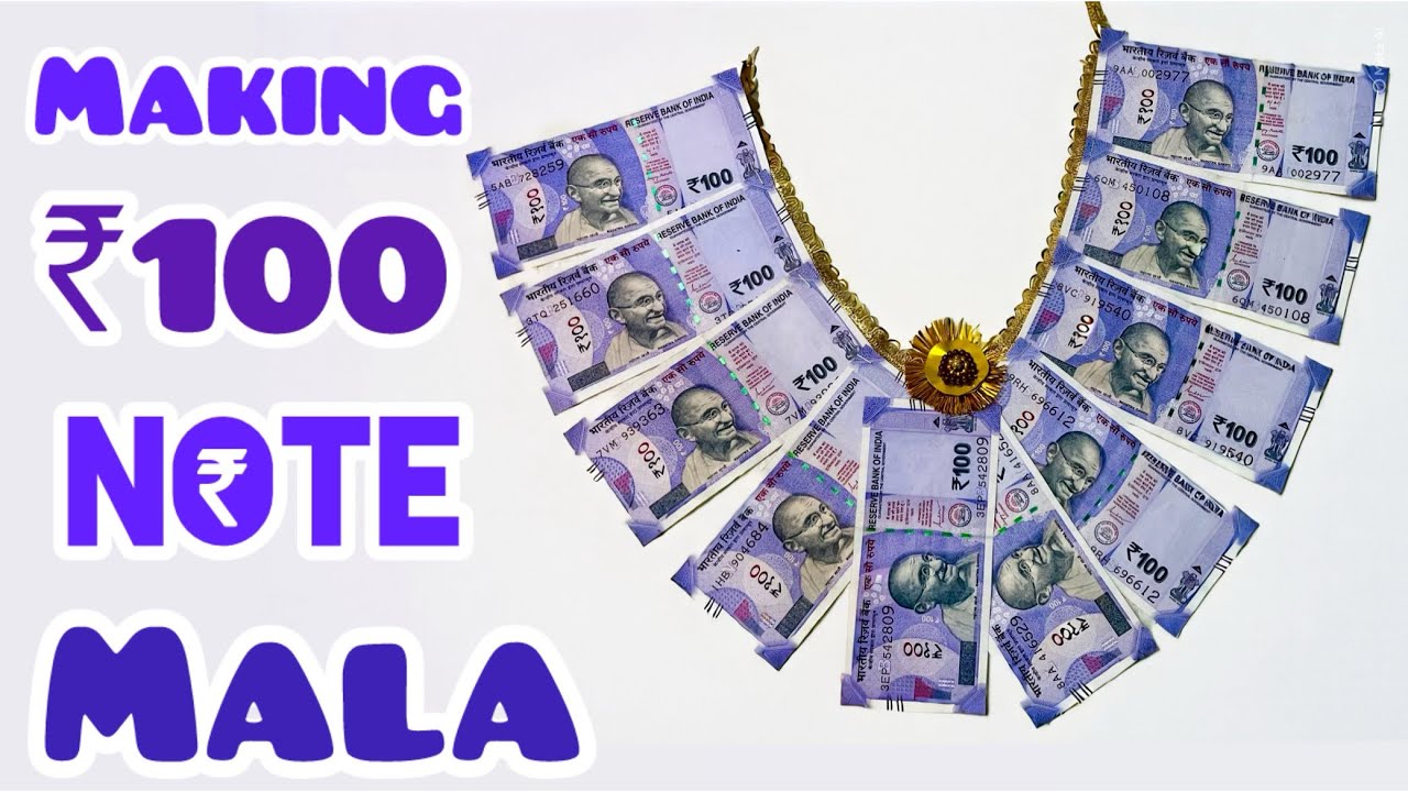 Making ₹100 Note Mala for Ganpati Bappa🙏🏻 | how to make Currency Mala ...