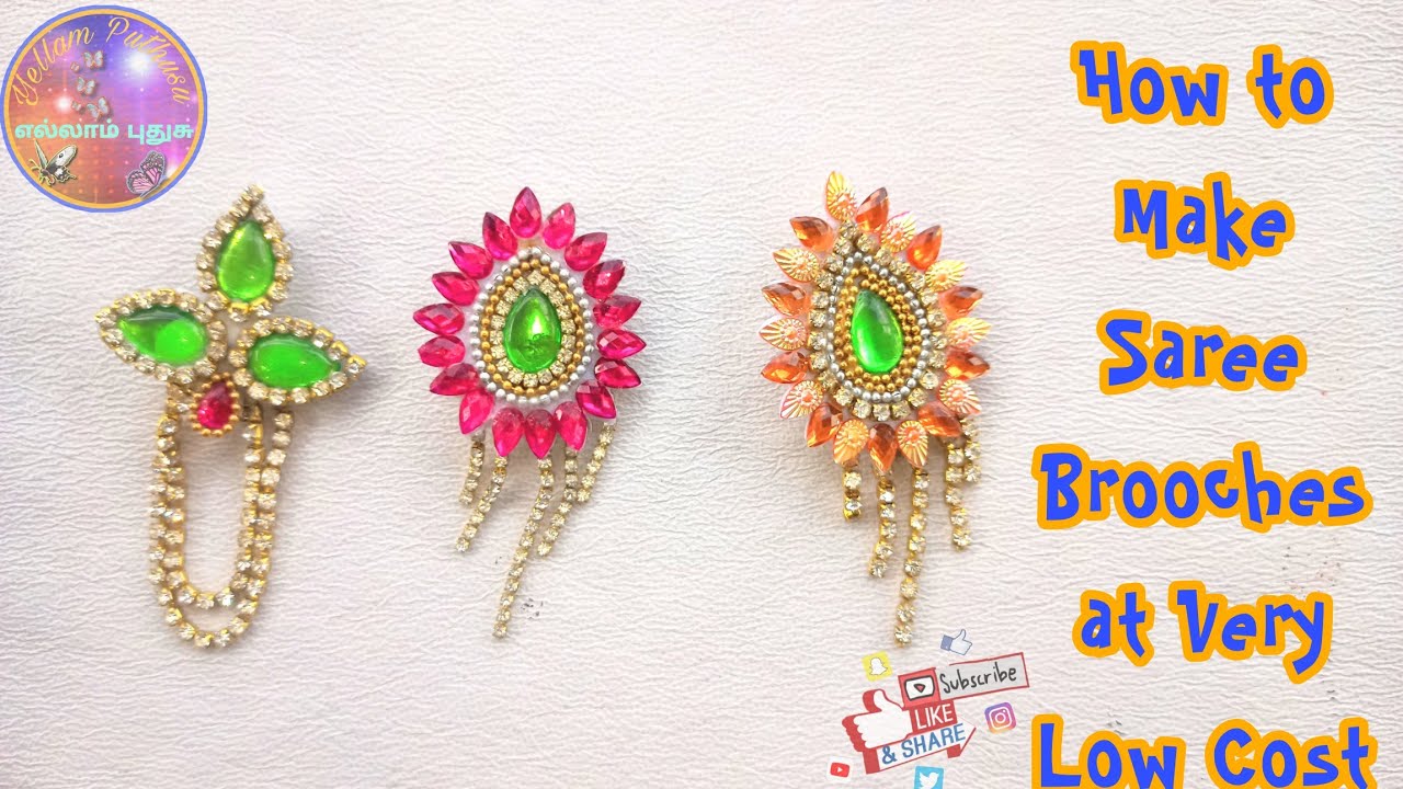 How To Make Saree Brooches At Home DIY Saree Pin At Low Cost Craft how-to-make-saree-brooches-at-home-diy-saree-pin-at-low-cost-craft