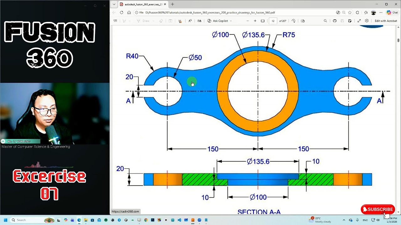 Fusion 360 – Exercise 07 /200 - YouTube