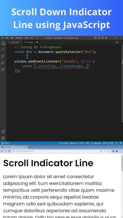 Create Scroll Down Indicator Line using JavaScript - YouTube