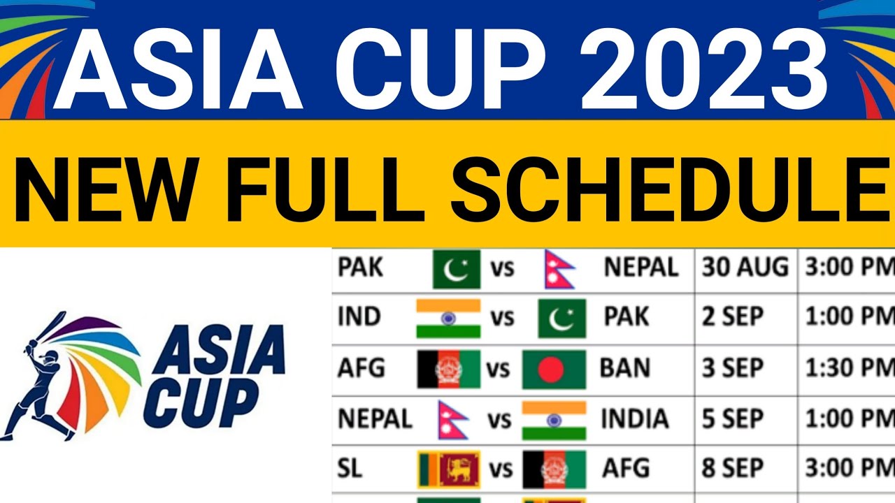 Asia cup 2023 schedule | Asia Cup 2023 time table & venues details ...