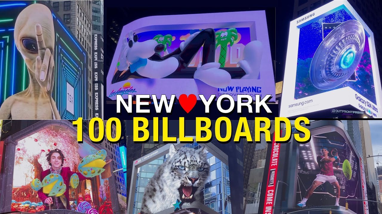 [4K] 100 3D Billboards & Popular Billboards in Times Square NYC (From ...