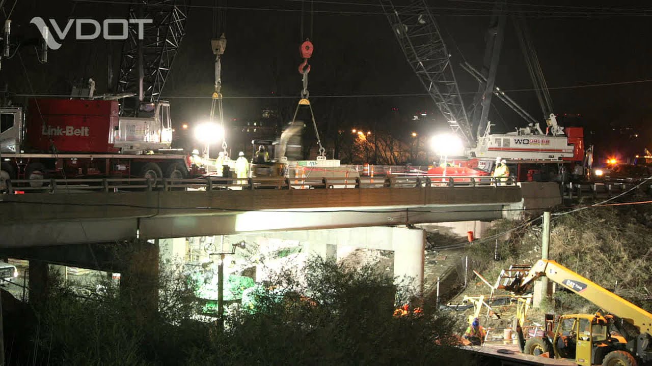 VDOT: Time-lapse of Interstate 95 bridge replacement - YouTube