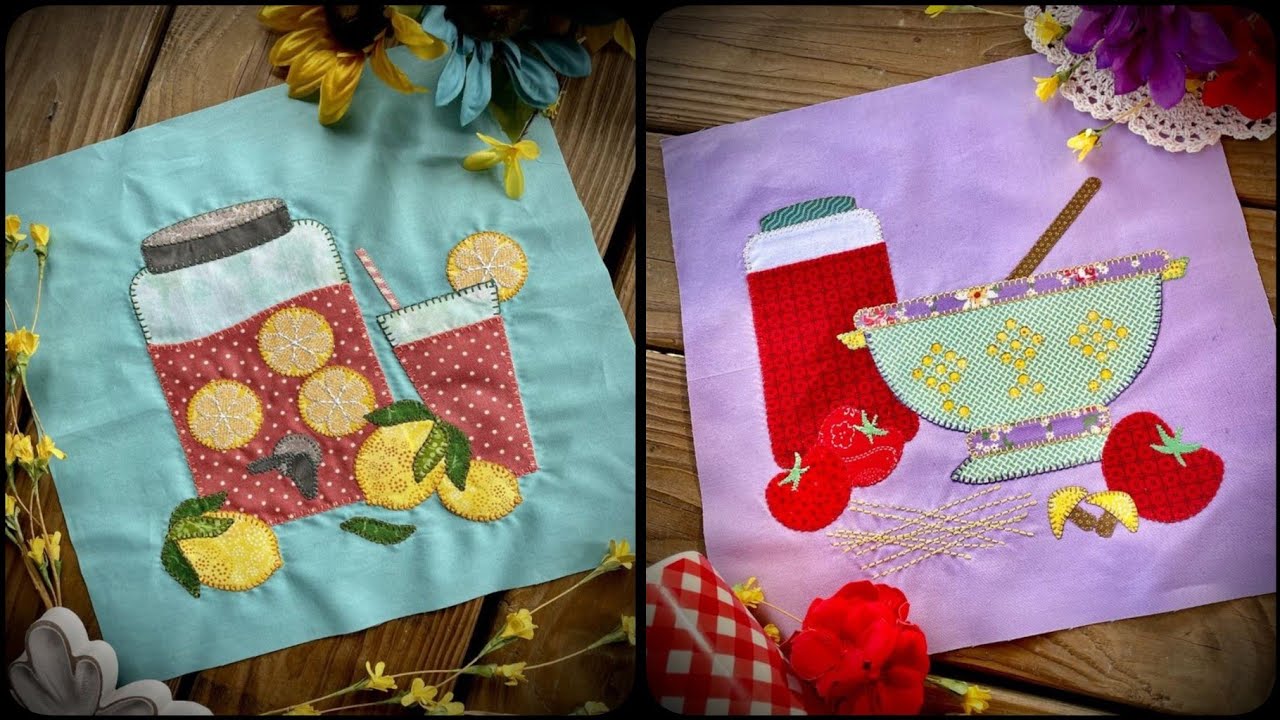 New simple fabric applique kitchen stitchin block by pop up fashion 🌺 ...
