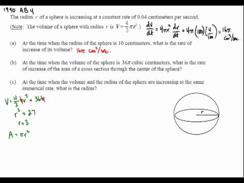 Related Rates FRQ 1990 AB 4 - YouTube