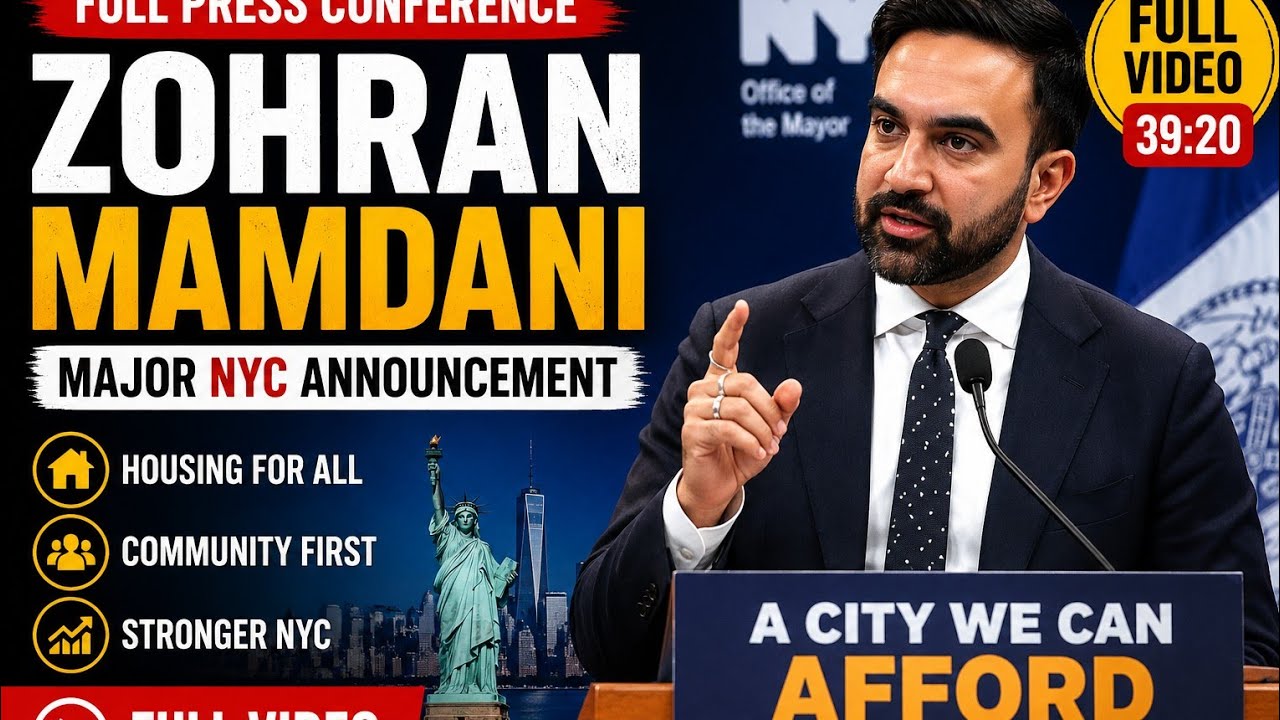 Zohran Mamdani Full Press Conference | Major NYC Housing & Policy ...