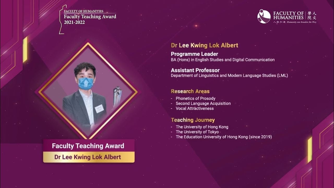 Sharing by Dr Lee Kwing Lok Albert, Recipient of the Faculty Teaching ...