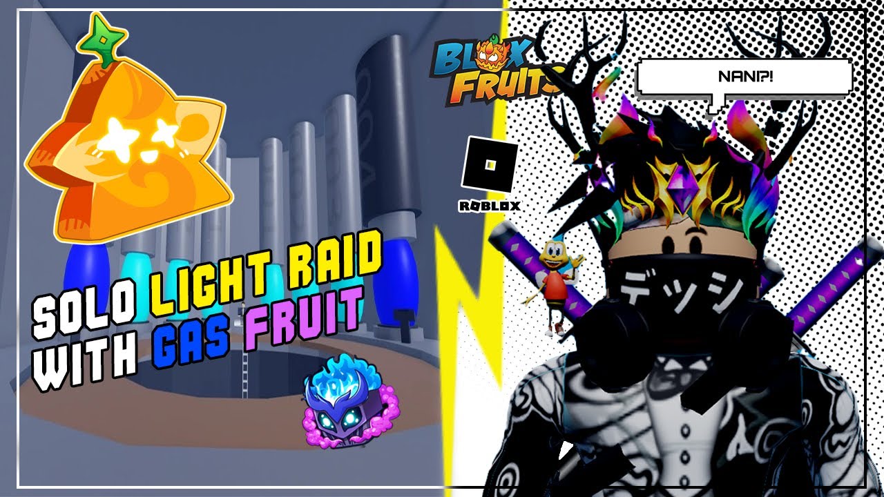 Solo Light Raid With Gas fruit [Blox Fruits] - YouTube
