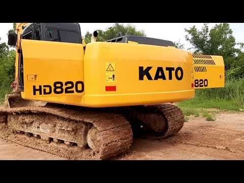 พาพี่น้องมาดู มาชม เครื่อง ปั้ม เก่ง แพร์ โป๊ะ KATO HD820-R5 excavator ...