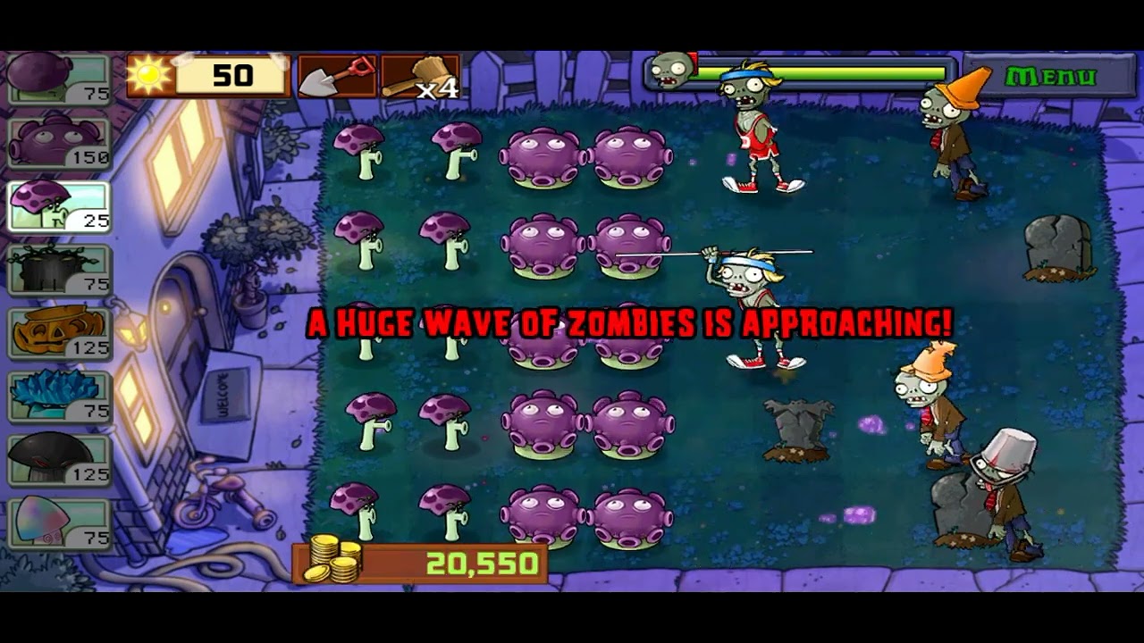 Plants vs zombie(last stand-night) - YouTube