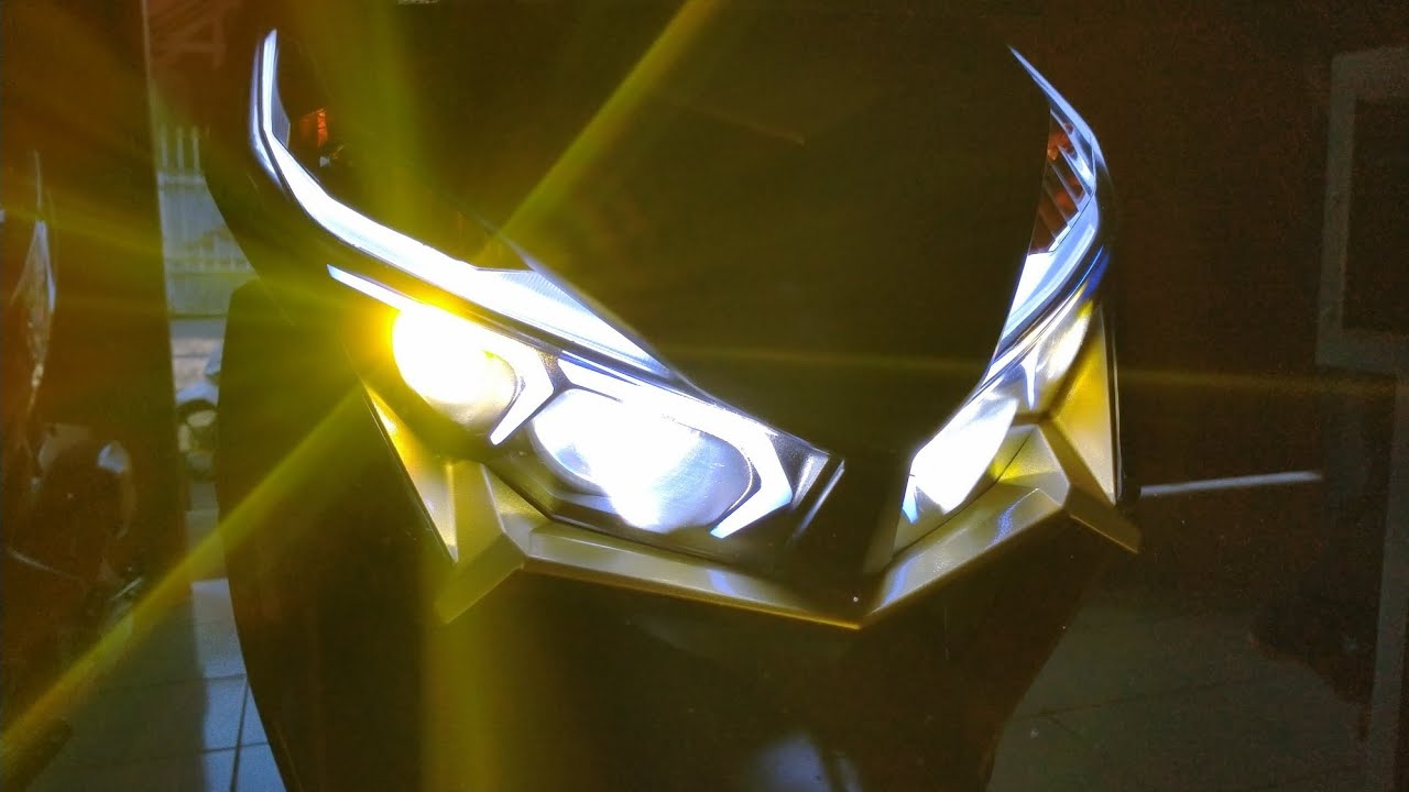 Honda Vario 150 LED Pasang 4 Proji Spek Terang - YouTube