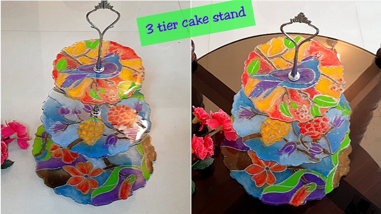 Simple and beautiful 3 tier cake stand with trays || How to make 3 tier ...