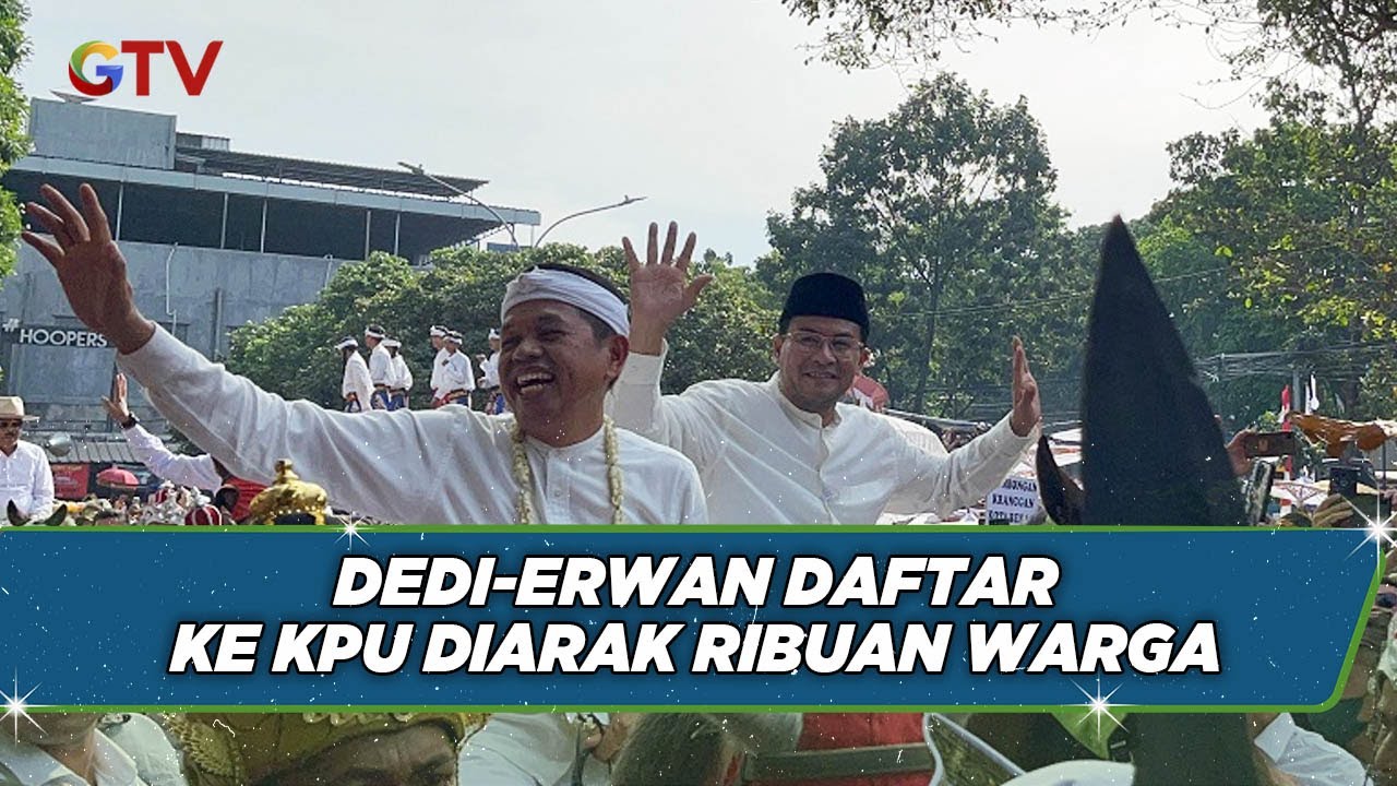 Diiringi Budaya Sisingaan, Dedi Mulyadi & Erwan Setiawan Daftar ke KPU ...