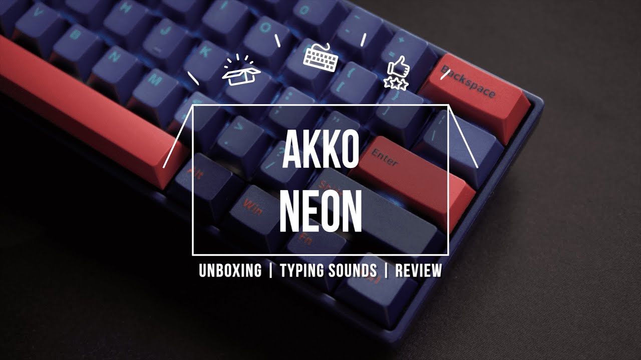 AKKO 3061 Neon Mechanical Keyboard Unboxing | Typing Sounds | Review ...