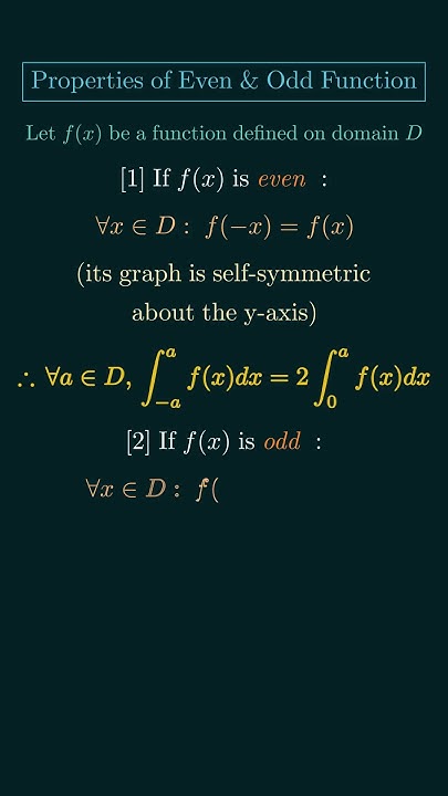 Properties of Even & Odd Function - YouTube
