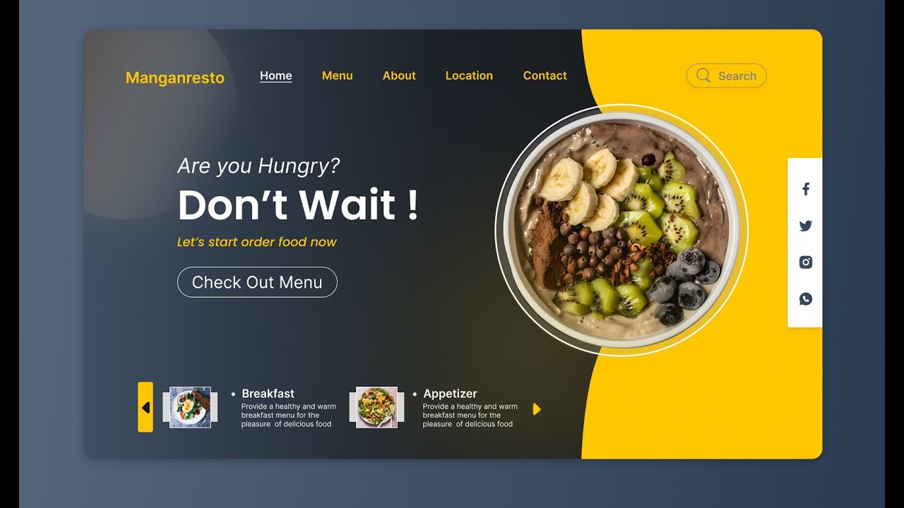 Landing Page | Food Ordering Website | Figma Tutorial - YouTube