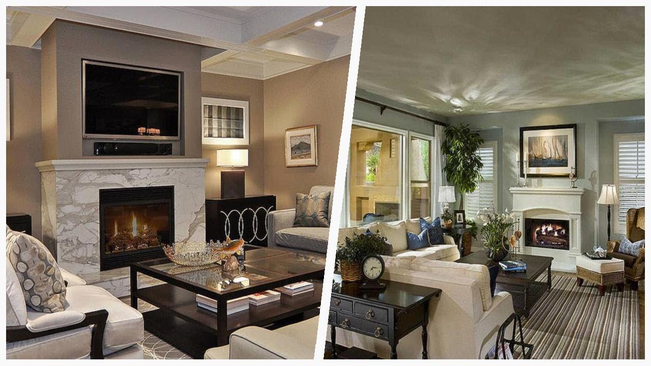 75 All Fireplace Surrounds Brown Living Room Design Ideas You'll Love ⭐ ...