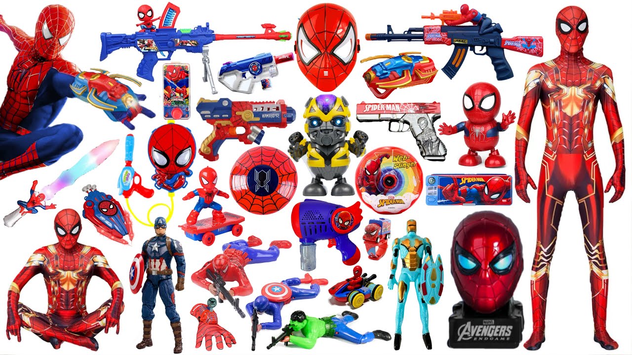 Spider Man action doll | Marvel popular toy collection | Marvel toy gun ...