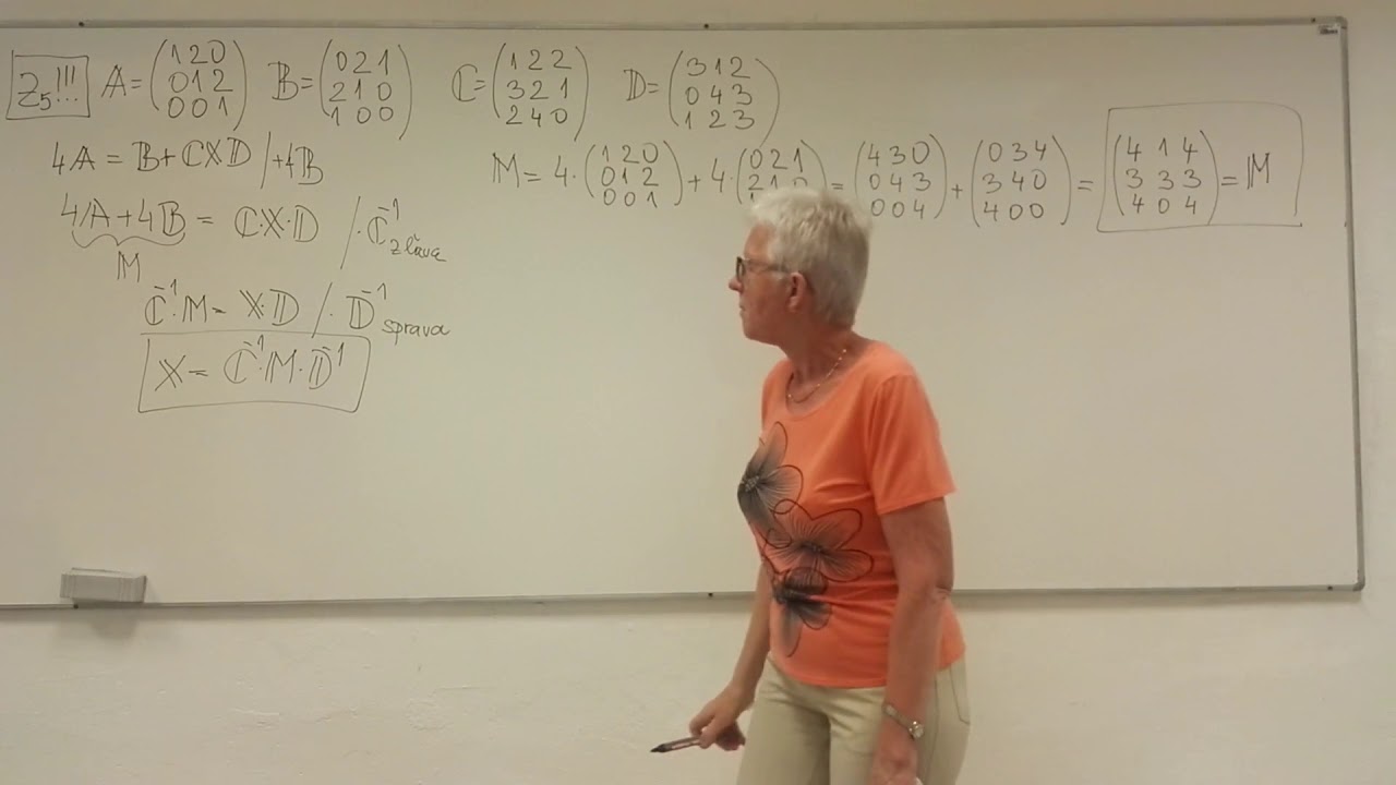 07 Riešenie maticovej rovnice pomocou inverznej matice - YouTube