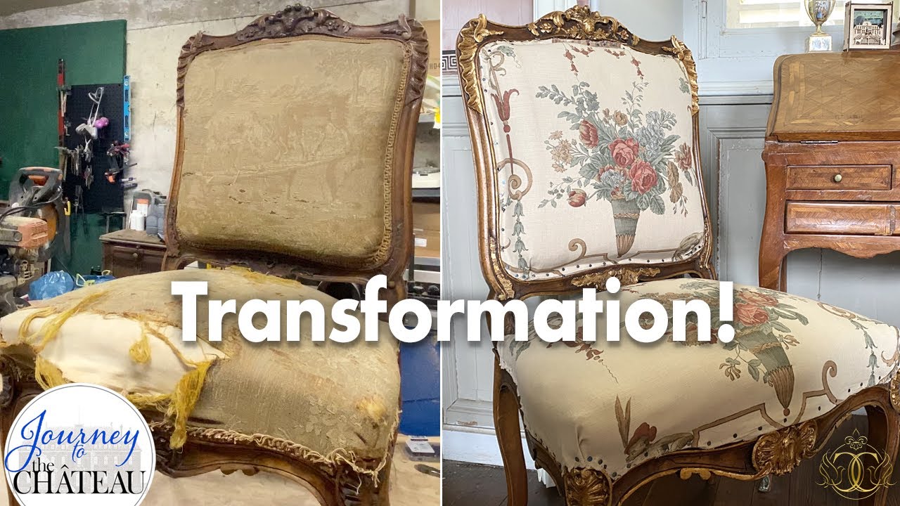 Antique Chair Restoration Transformation - Repair and Final Upholstery ...