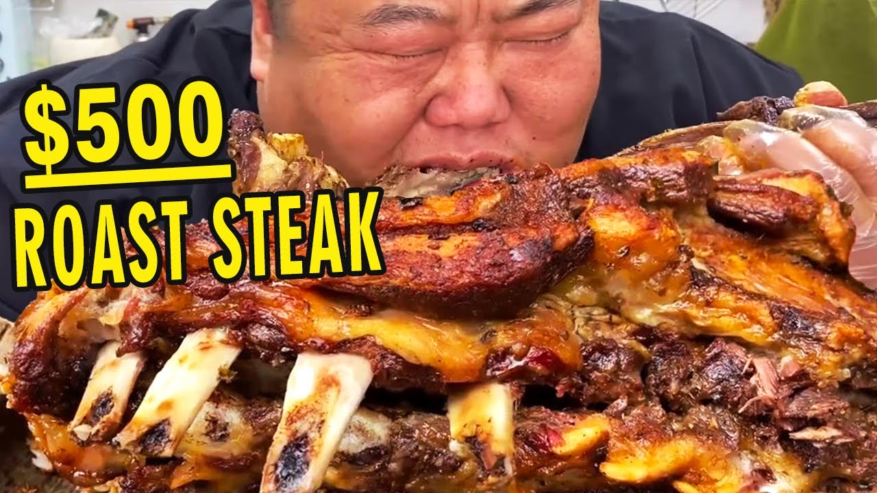 Buy a whole steak for 1000 yuan Brother Monkey grills it directly in ...