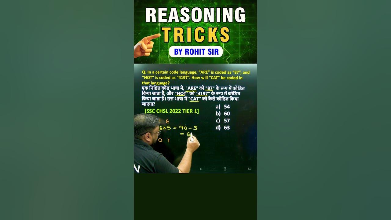 CODING DECODING | REASONING BY ROHIT SIR | #shorts #ssc #rpfbharti #reasoning #radianmensa - YouTube